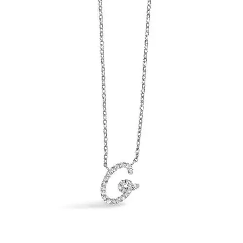HAUS OF BRILLIANCE 10k Gold Diamond Accent Initial Pendant Necklace - White | G